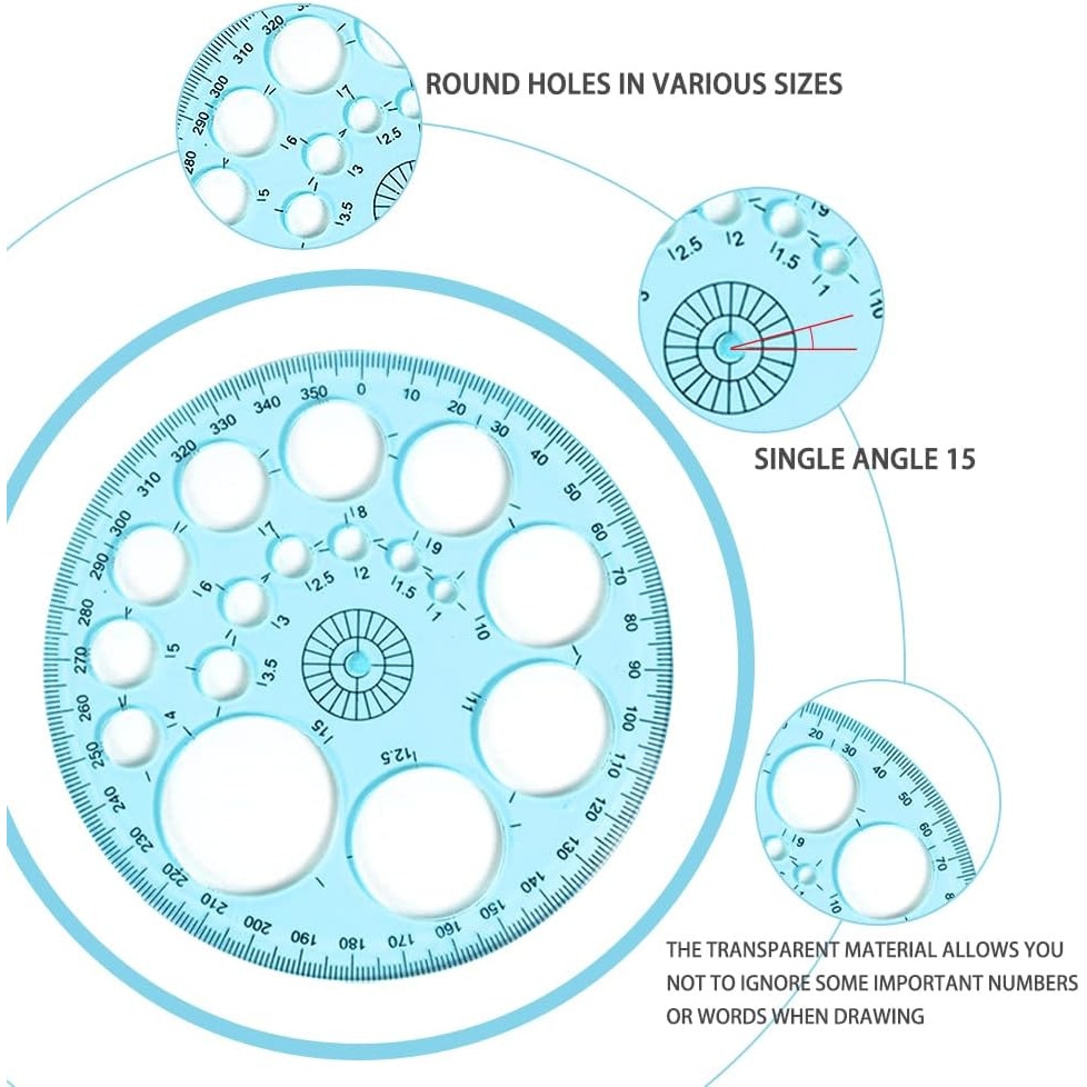 Set 2 Rigla de desen multifunctionala, JENUOS庐, Protractor, 4 in 1 ...