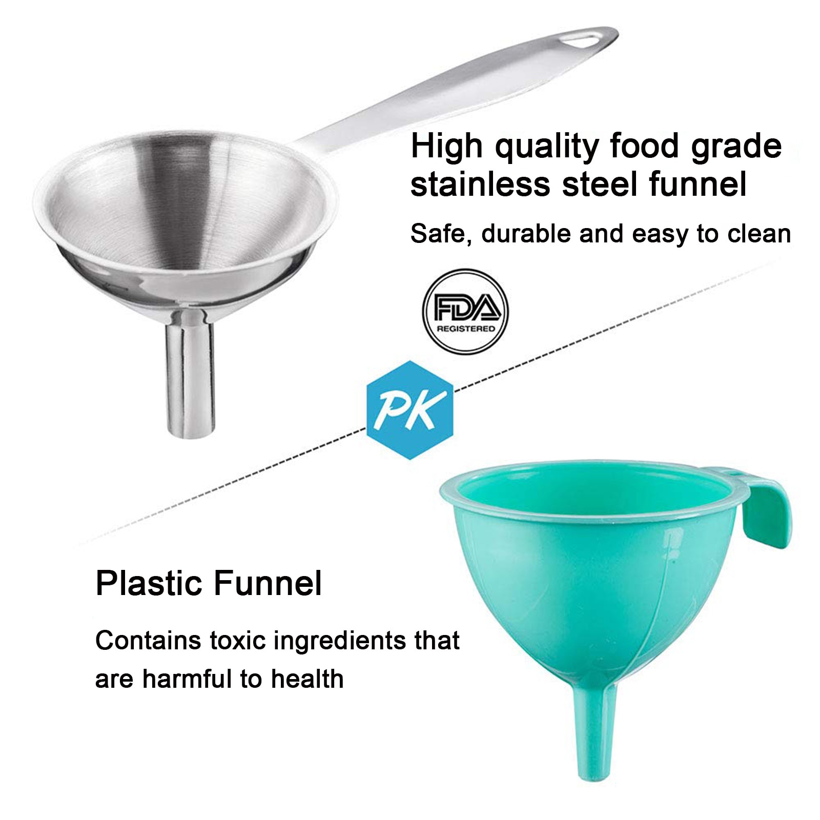 Set 3 buc palnie inox pentru borcane, NUODWELL, Echipat cu perie de ...