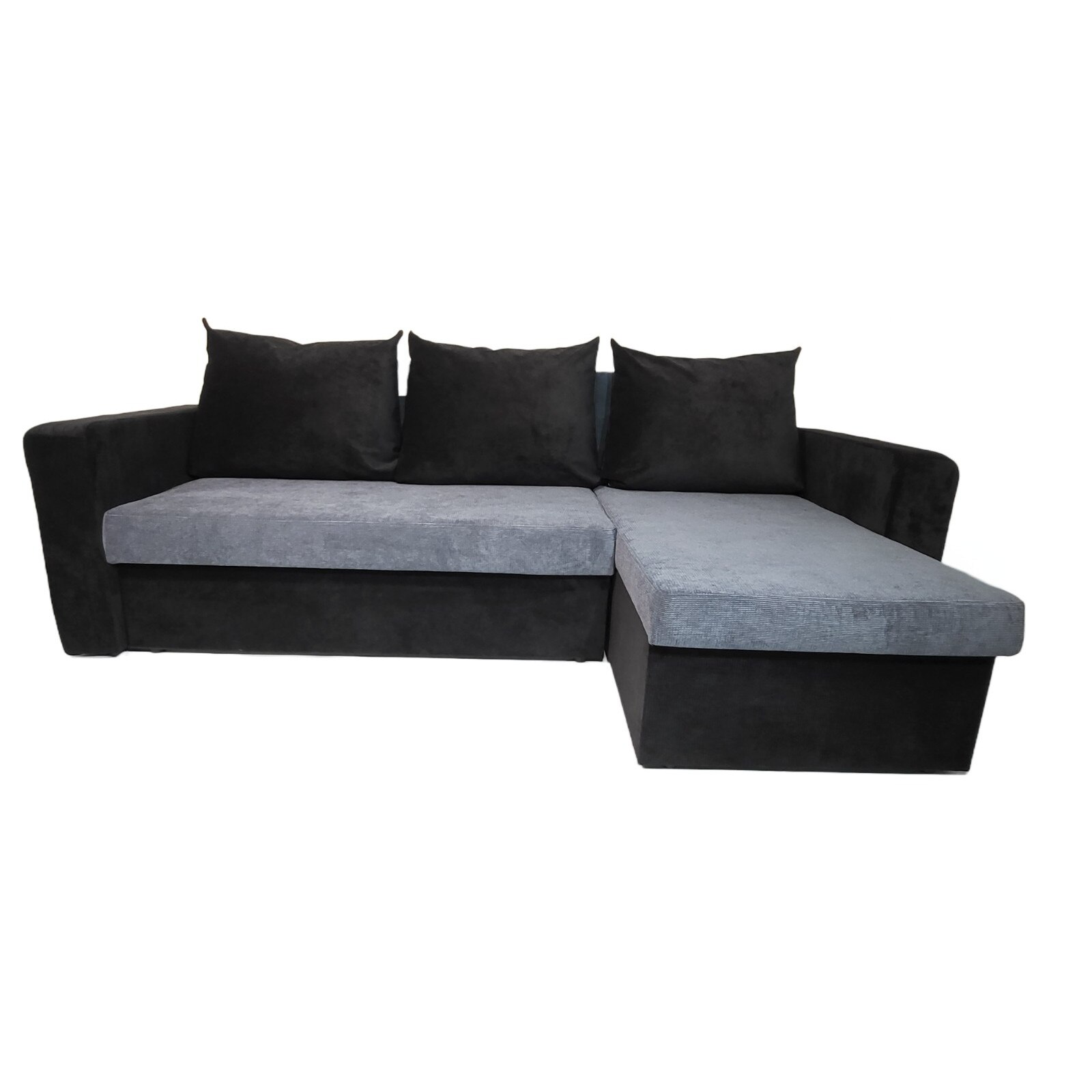 Coltar Hanna, extensibil, stofa, 230 x 140 cm Negru/gri interschimbabil ...