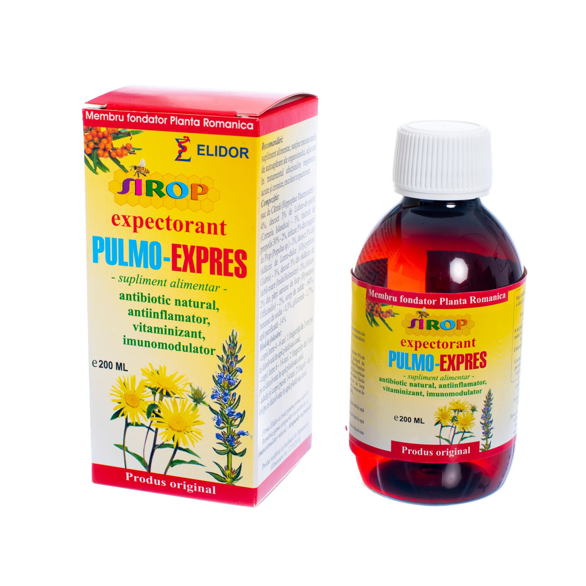 Set 2 buc Sirop Pulmo-Expres 200 ml Elidor - eMAG.ro
