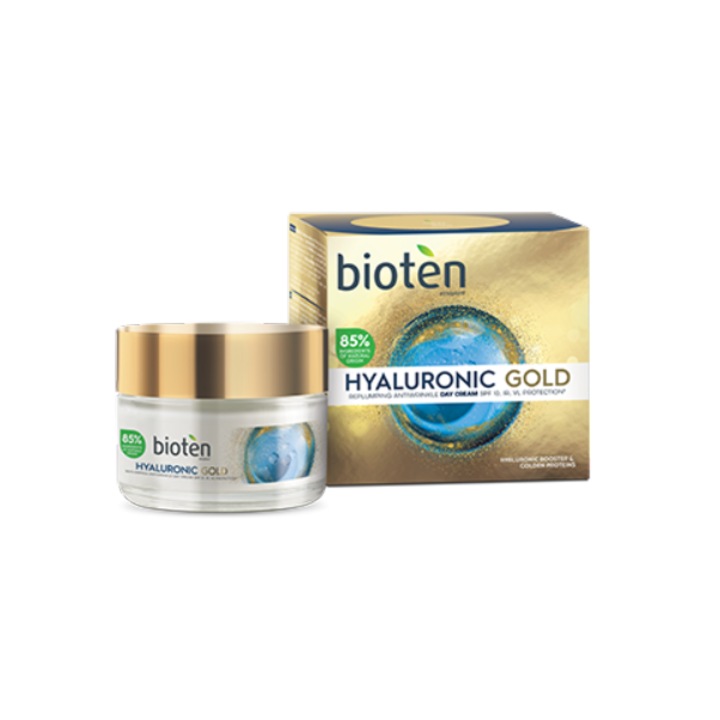 Crema de zi pentru fata, Bioten, Hyaluronic Gold, 50 ml - eMAG.ro