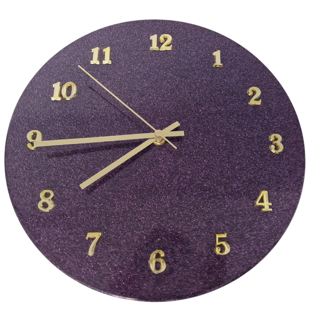 Ceas Perete Integral din Rasina Epoxidica, Negru si Auriu, 30 cm - eMAG.ro