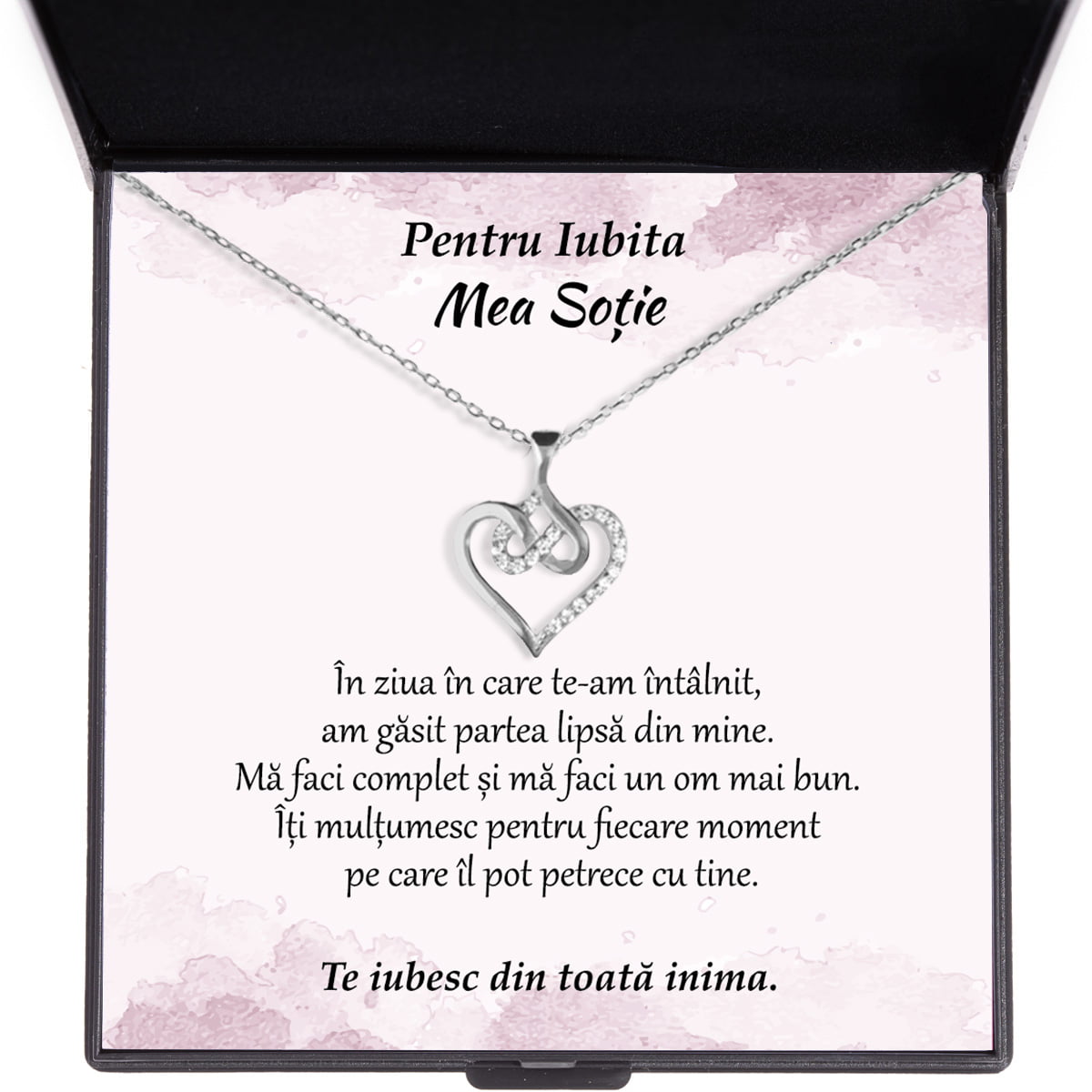 Colier pentru Sotie – Multumesc – Inima infinita Argintiu - eMAG.ro