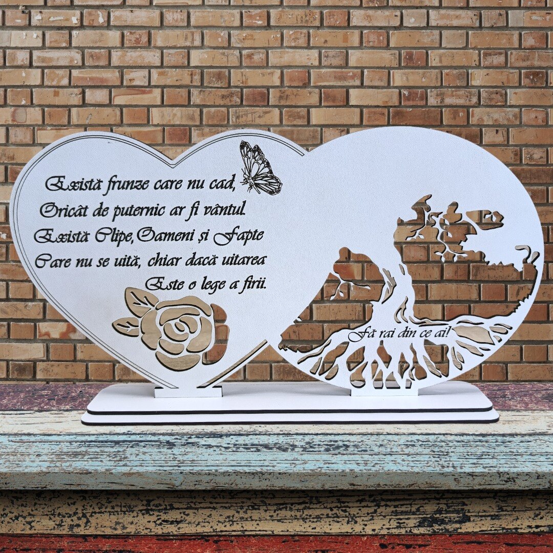 Decoratiune tablou inima, blank pentru licheni stabilizati ...