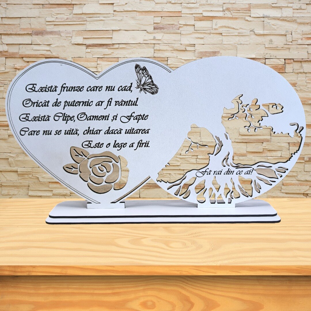 Decoratiune tablou inima, blank pentru licheni stabilizati ...