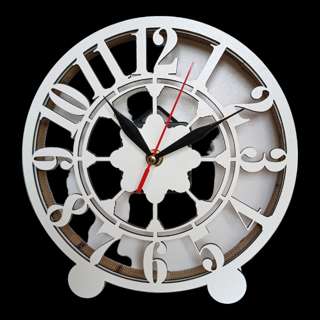 Ceas birou, blank pentru decorare cu licheni stabilizati, mecanism ceas ...