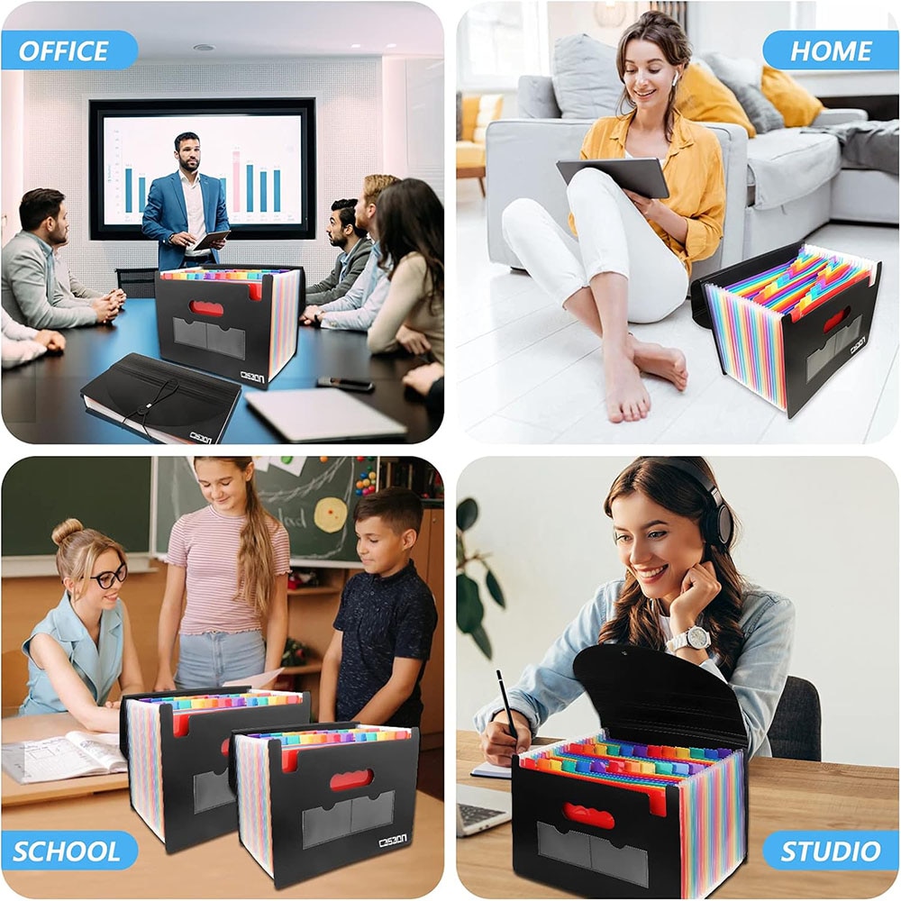 Dosar cu 25 buzunare, Plastic, A4, 33x24 cm, Multicolor - eMAG.ro