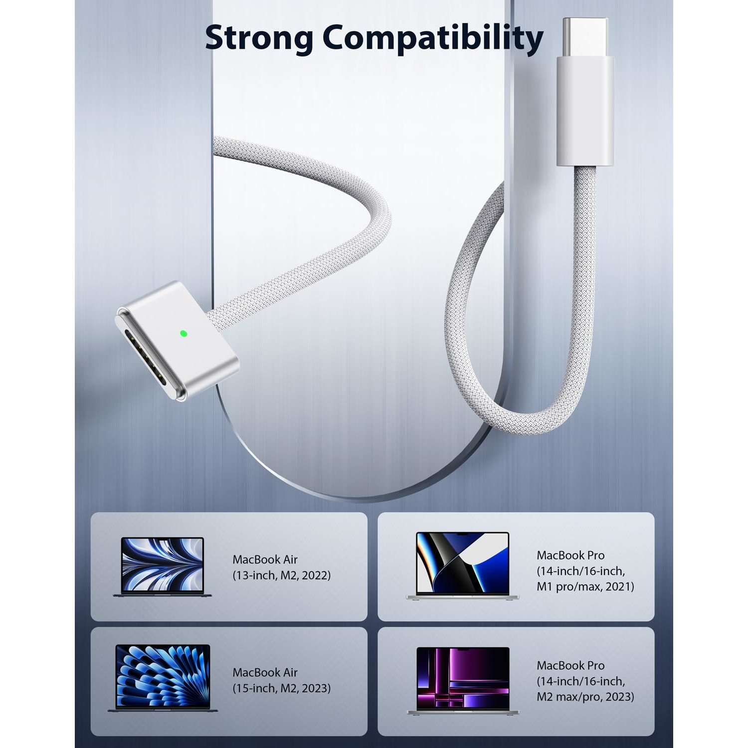 Cablu de incarcare tip Magsafe 3, 140 W, 28V 5A, UsbC-Magsafe 3, compatibil cu A2442, A2485 ...