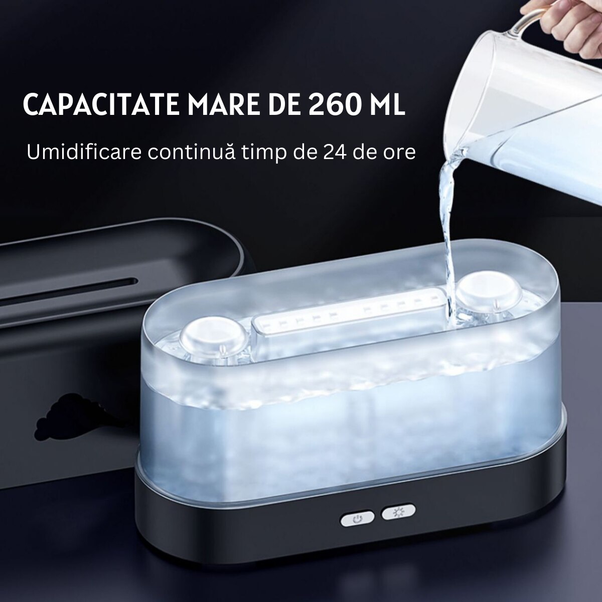 Umidificator de camera cu ultrasunete - relaxant cu efect de flacari si ...