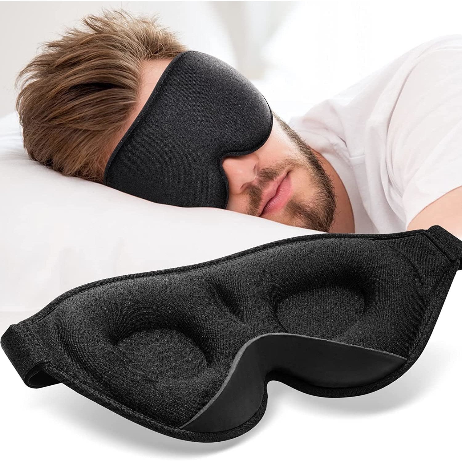 Masca de dormit, 3D, ONAEZ, 100% blocare lumina, neagra - eMAG.ro