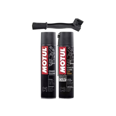 Pachet intretinere lant MOTUL C1, C3 si perie curatat lant - eMAG.ro