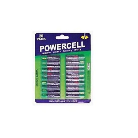 Комплект батерии Powercell Super Extra, модел AAA, 20 броя, 1.5V - eMAG.bg