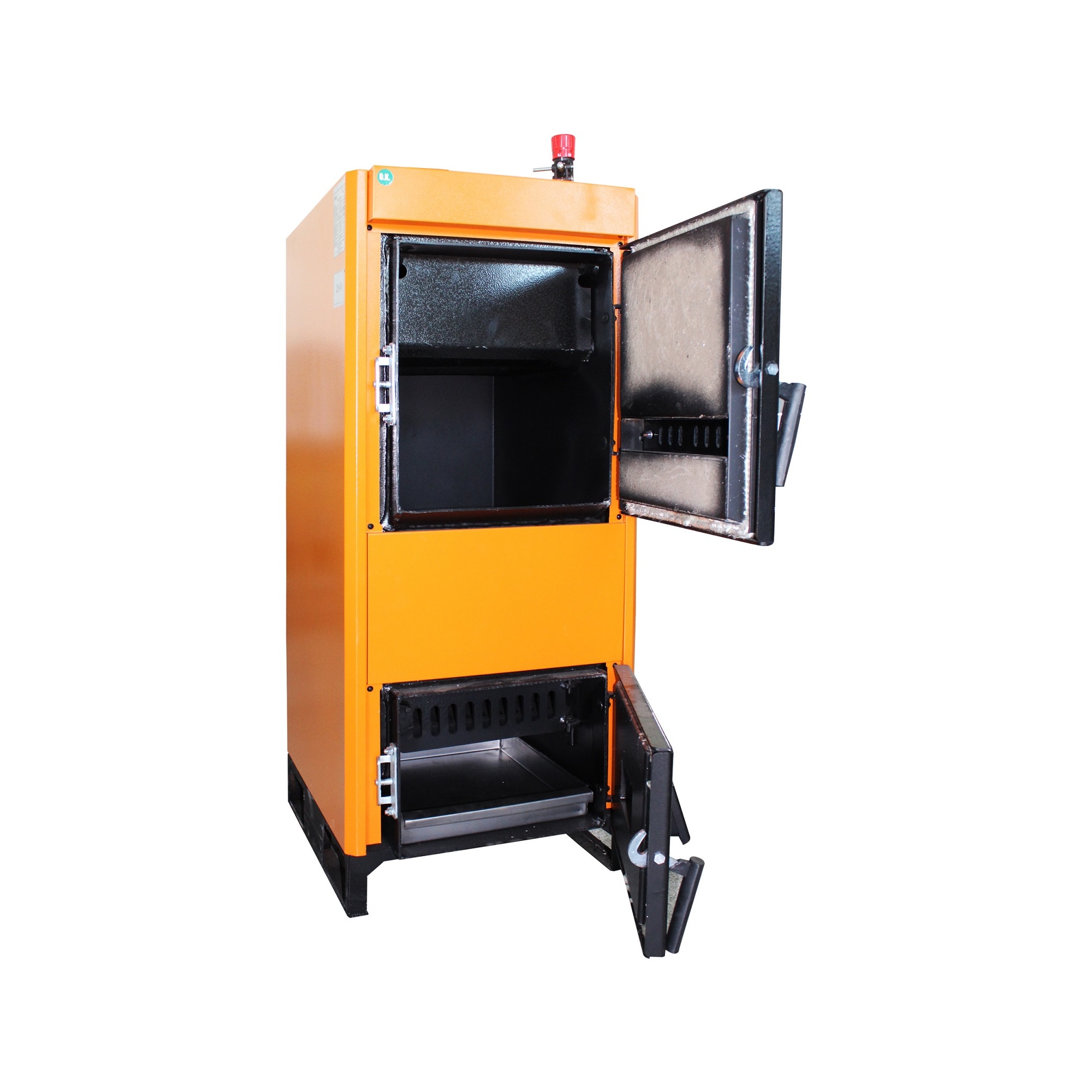 Set Centrala pe combustibil solid Fiama W 45 kW, Cos inox, Radiatoare ...