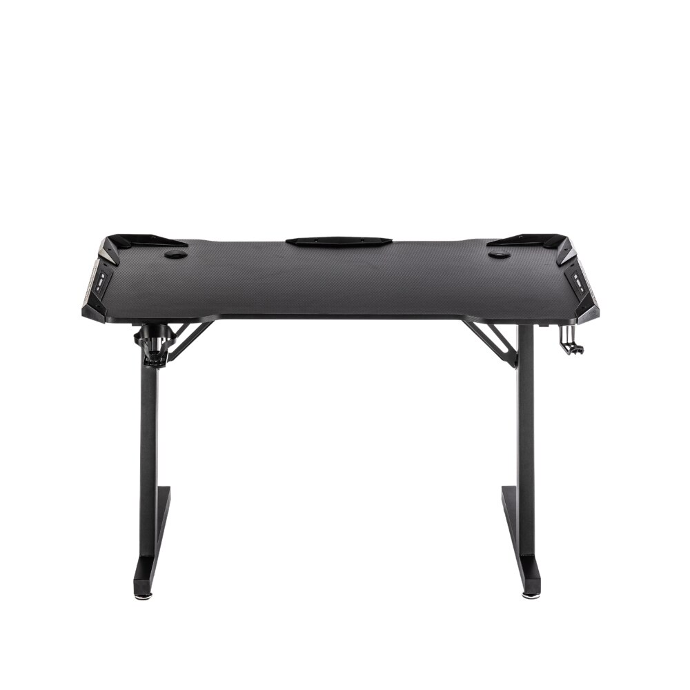 Birou de Gaming, 505BK, 120 x 60 x 73 cm, Iluminare RGB, Cadru Otel ...