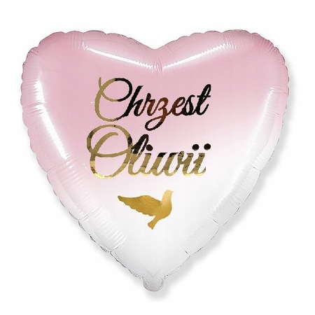 balon DE BOTEZ INIMA ROZ PORUMBEL + NUME - eMAG.ro