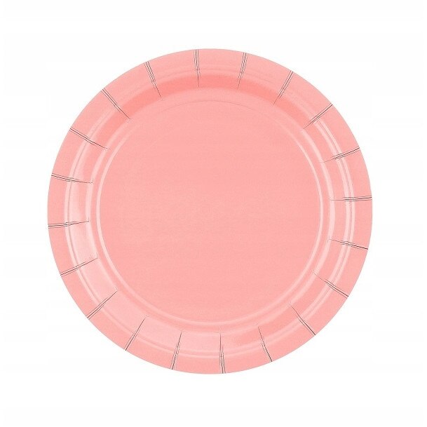 Set 6 farfuri, Hartie, Roz - eMAG.ro