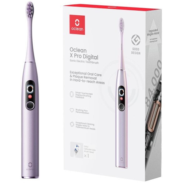 Periuta de dinti electrica inteligenta Oclean X Pro Digital, Autonomie 30 de zile, Set doua ...