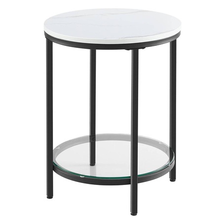 Noptiera rotunda, Songmics, PAL/ Otel, 55 cm, Alb/ Negru - eMAG.ro