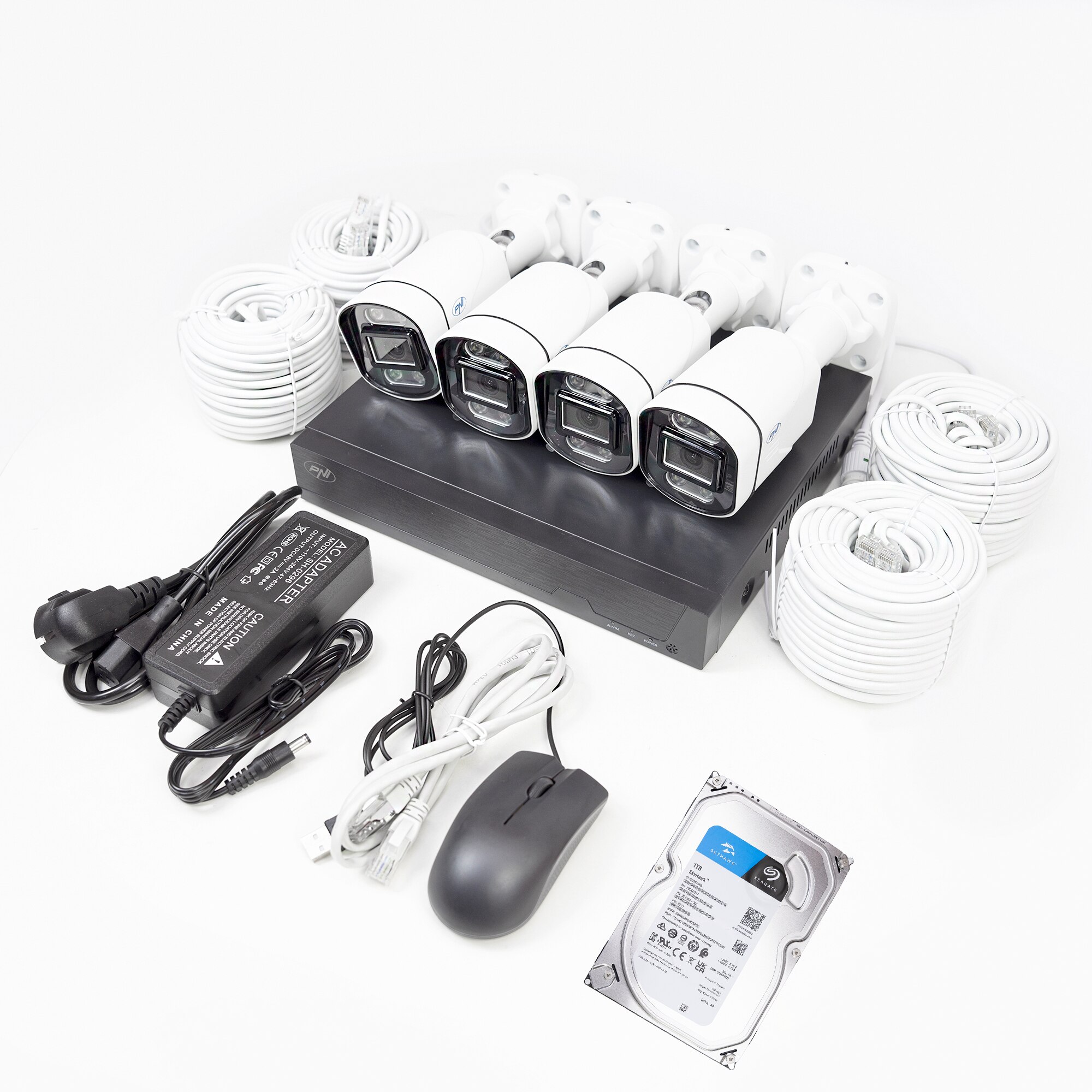 POE PNI House IPMAX POE 5 комплект за видеонаблюдение, NVR с 4 POE ...