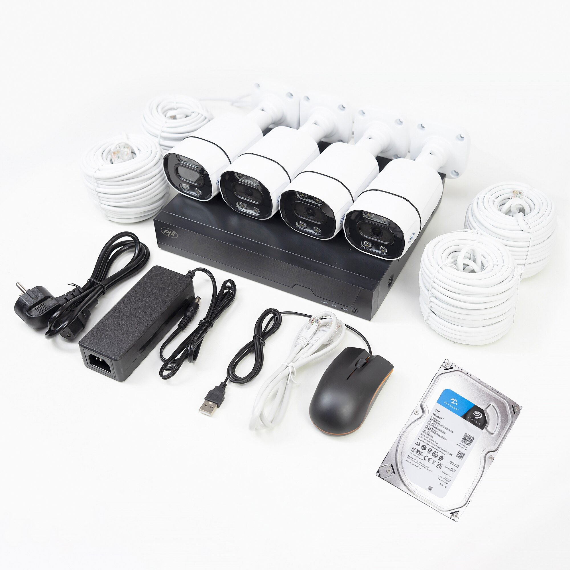 POE PNI House IPMAX POE 8 комплект за видеонаблюдение, NVR с 4 POE ...