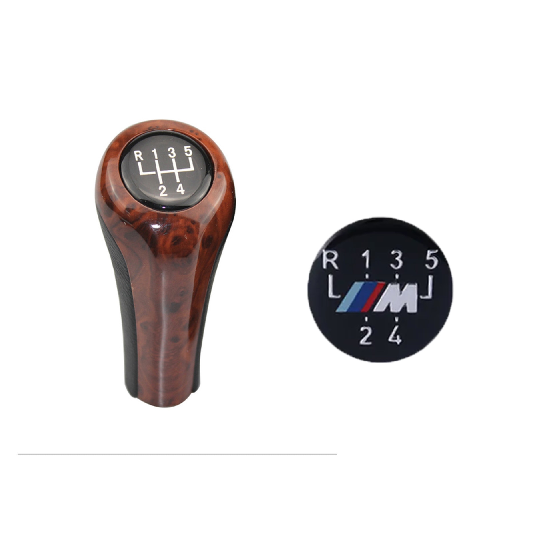 Топка за скоростен лост, BMW M-POWER 1 3 E30 E36 E46 E90 E91 E92 E93 E81 E82 E87 E88, Махагон ...