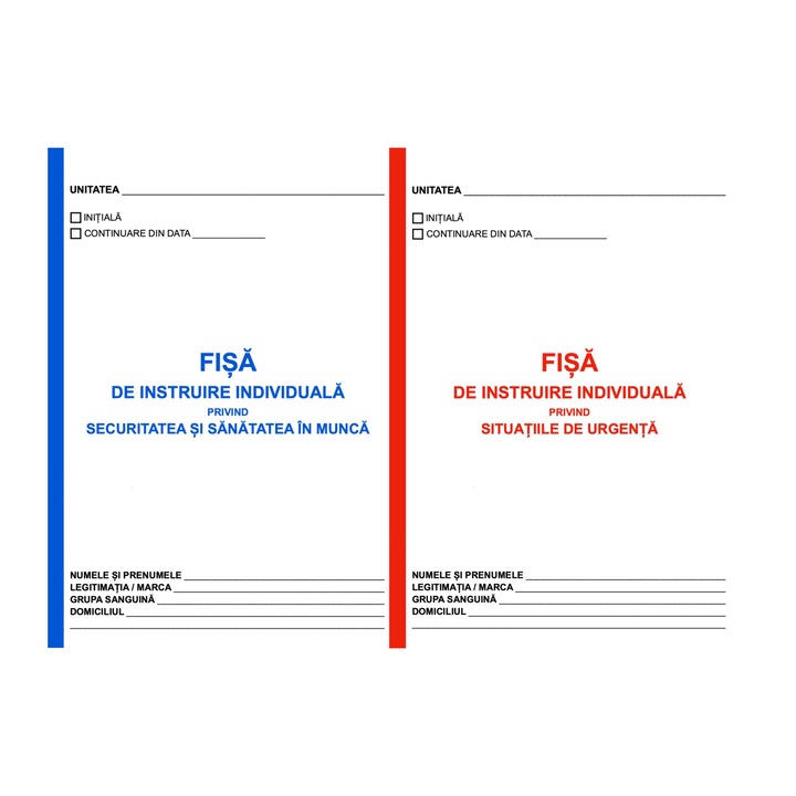 Set fise de instruire, 5 SSM+5 SU, cu declaratie de traseu, teste de ...