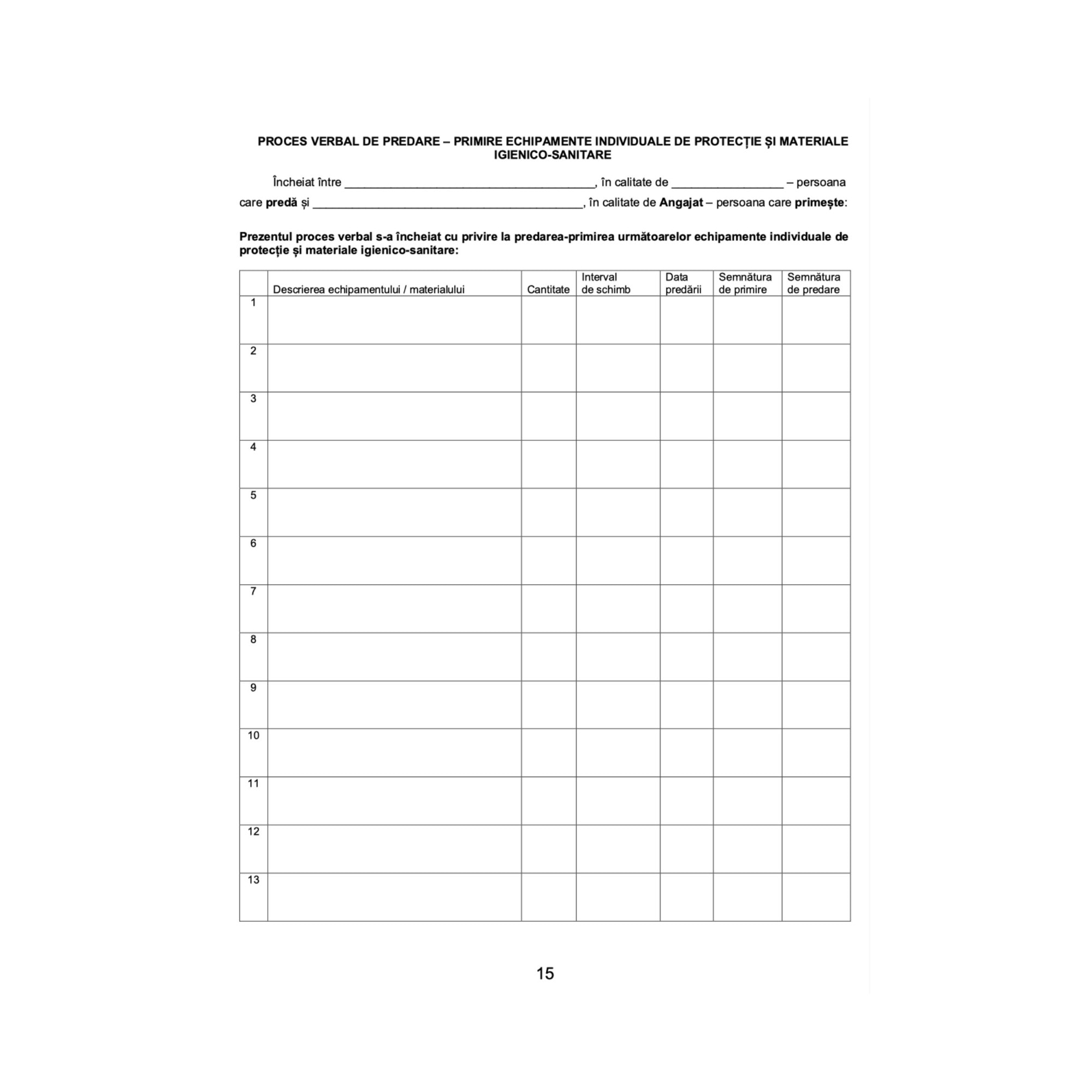 Set fise de instruire, 5 SSM+5 SU, cu declaratie de traseu, teste de ...