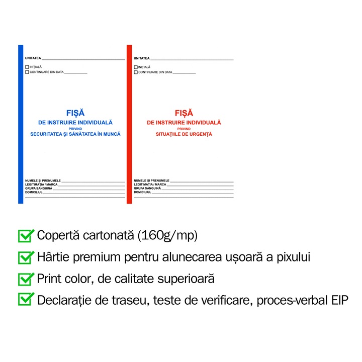 Set fise de instruire, 5 SSM+5 SU, cu declaratie de traseu, teste de ...