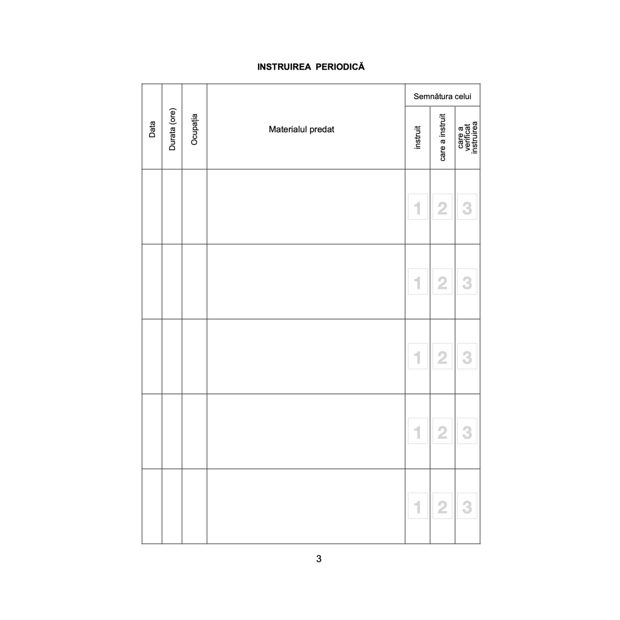 Set fise de instruire, 5 SSM+5 SU, cu declaratie de traseu, teste de ...