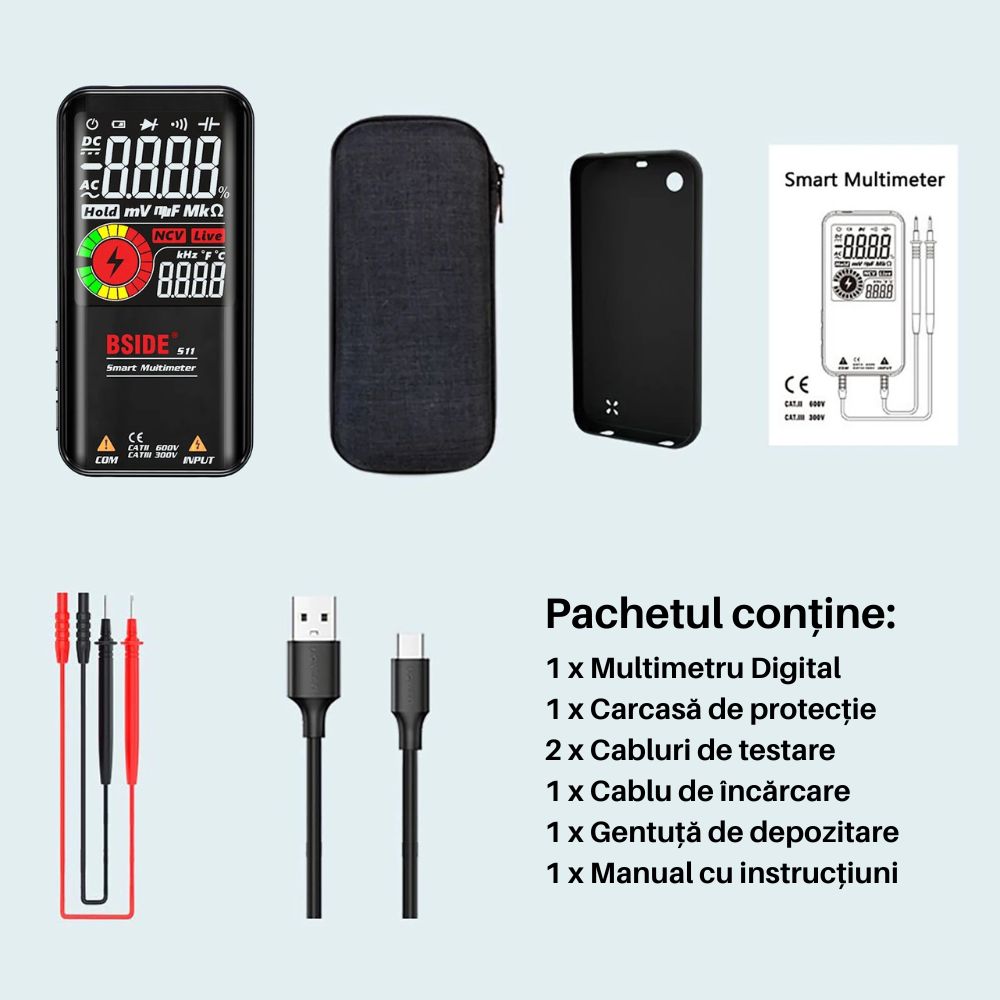 Multimetru Digital Smart S11, ucdpower, Tehnologie Bside, Masoara ...