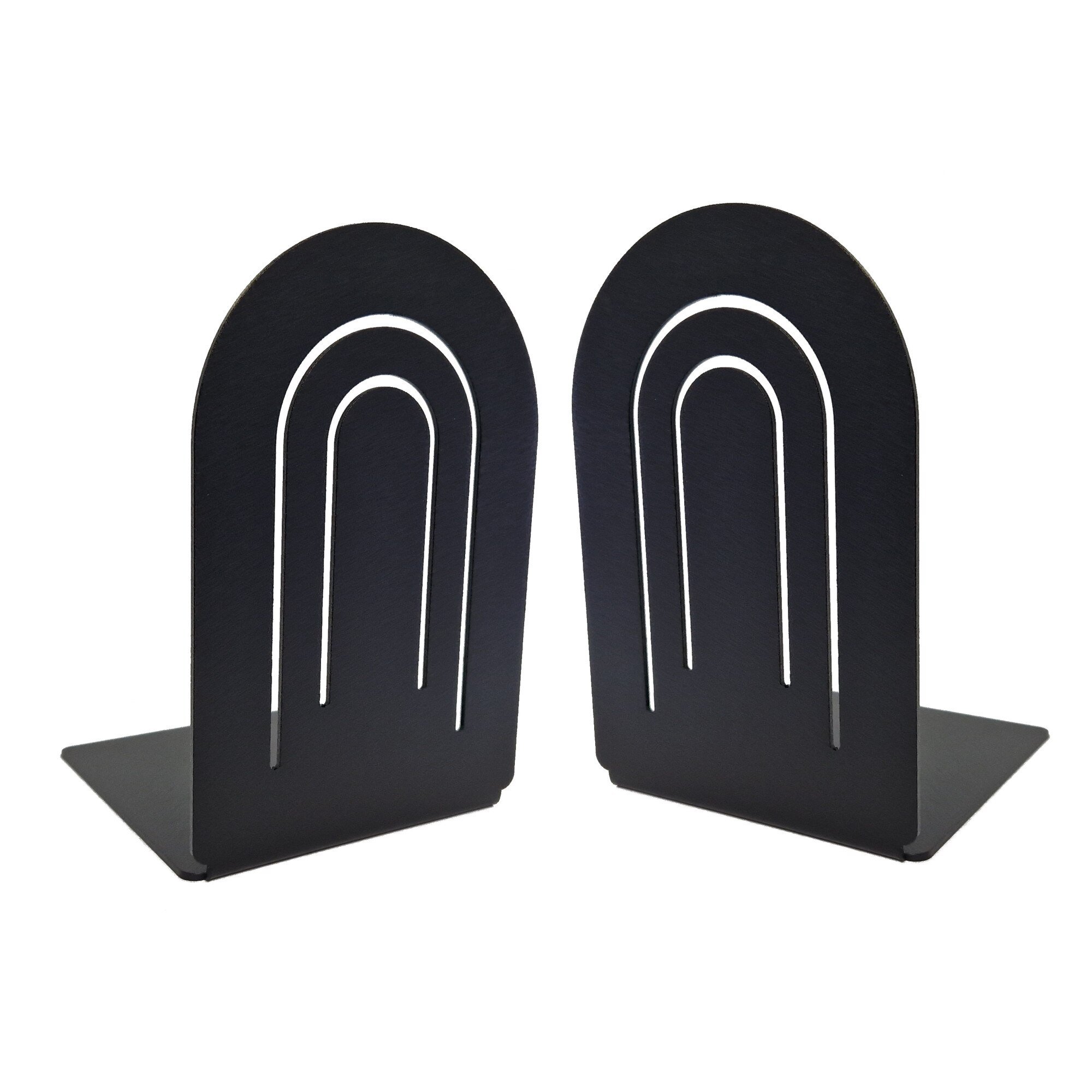 Suport de carti Arc, Set de 2 bucati, Otel, 170 x 110 mm, Negru - eMAG.ro