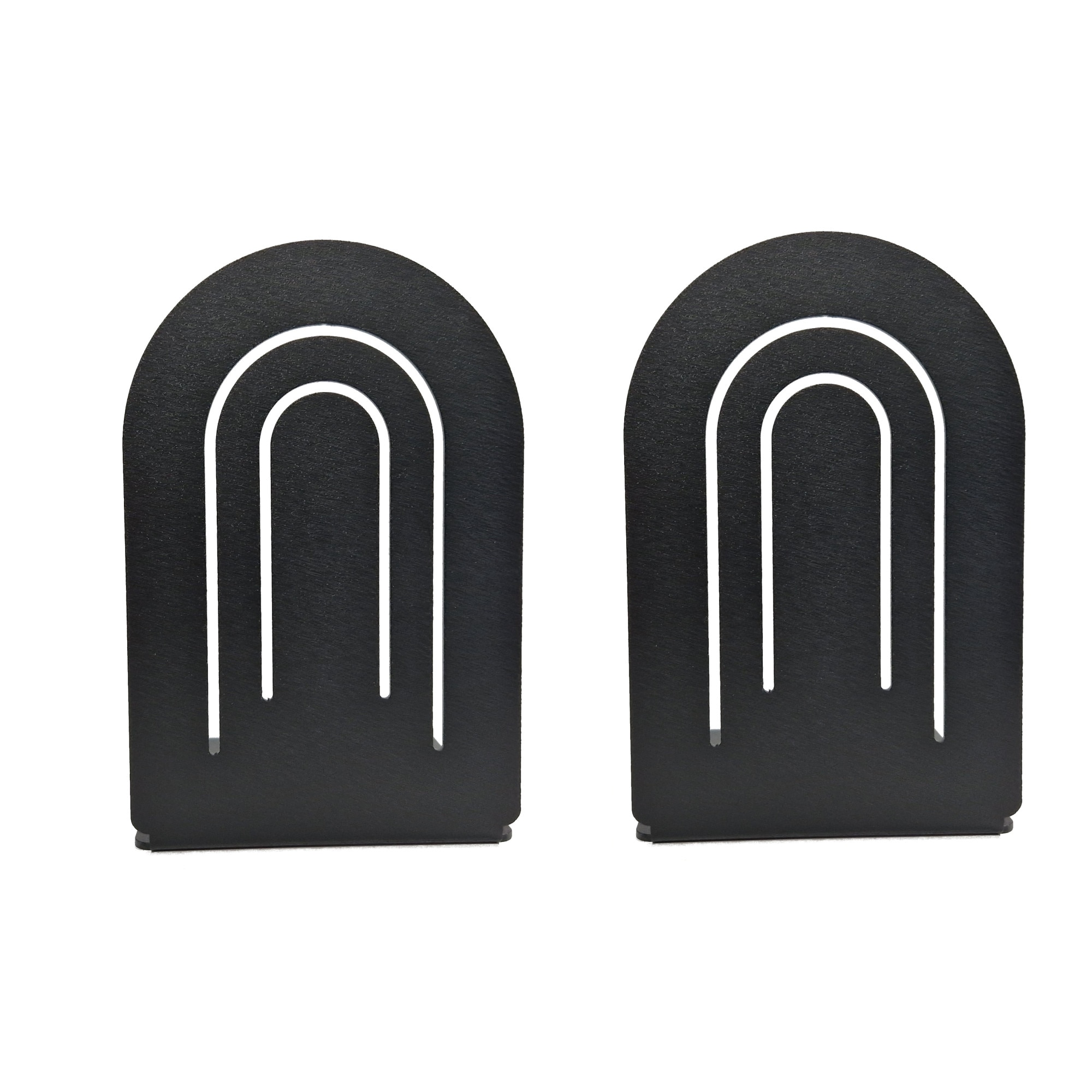 Suport de carti Arc, Set de 2 bucati, Otel, 170 x 110 mm, Negru - eMAG.ro