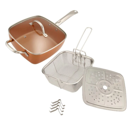 Tigaie patrata cu accesorii SYNO, multifunctionala, suparfata non ...