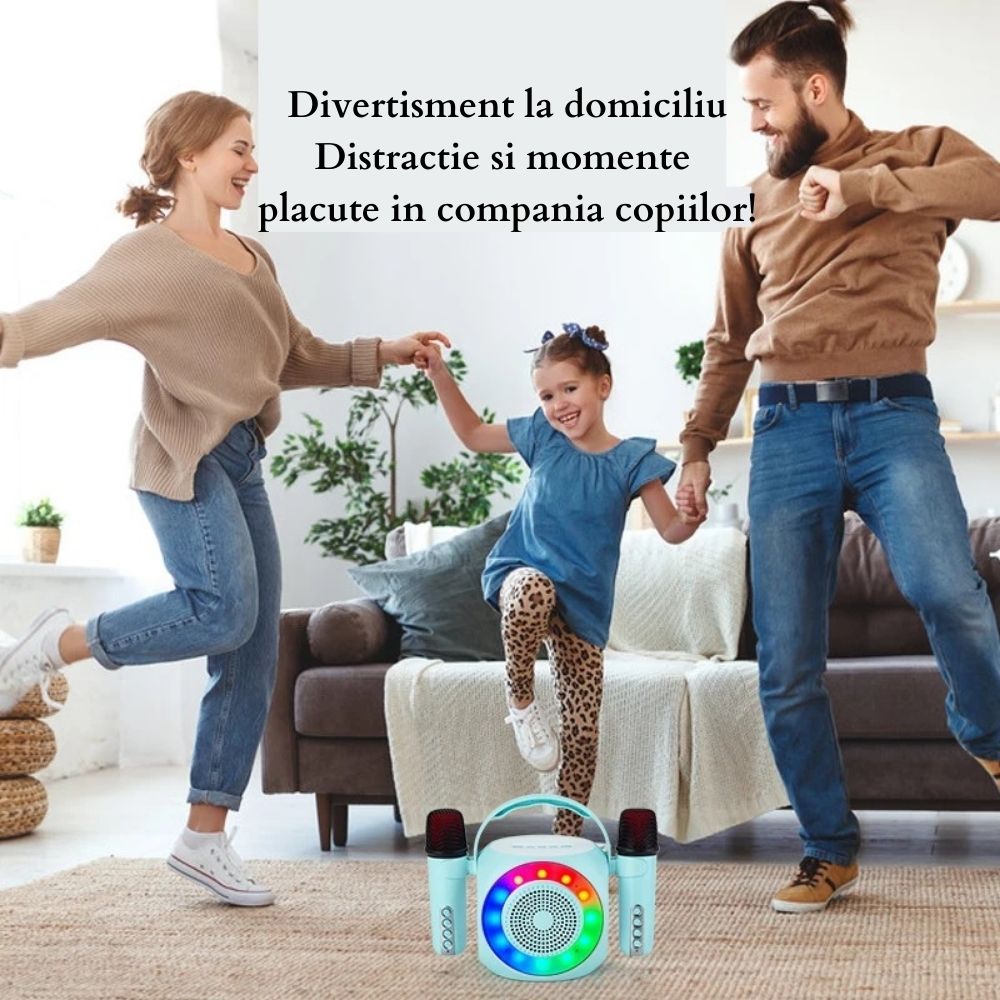 Sistem inteligent de Boxa portabila cu 2 Microfoane karaoke ...