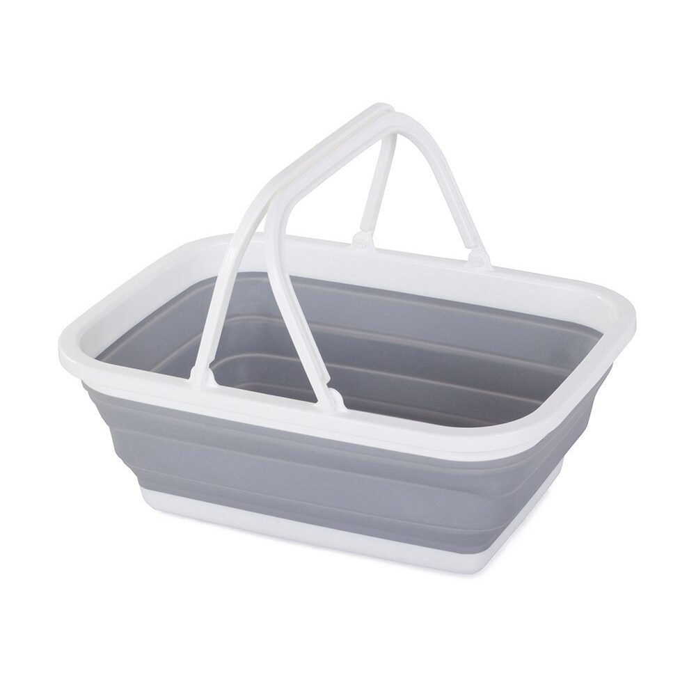 Cos din silicon pliabil cu manere, capacitate 10 litri, pentru rufe ...