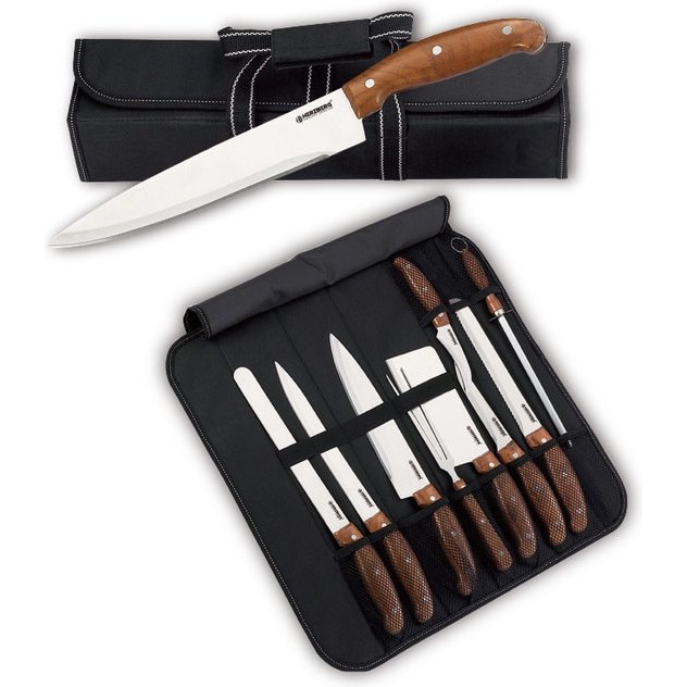 Set cutite inox, 9 piese, geanta transport roll-up - eMAG.ro