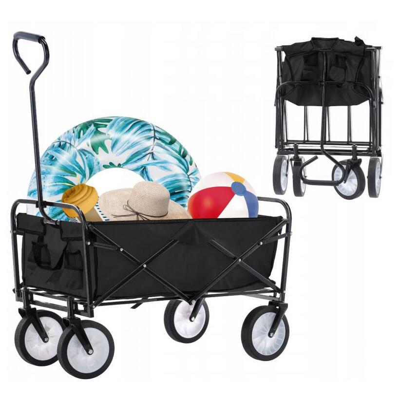 Carucior de gradina, pliabil, Chomik, negru, max 70 kg, 116x54x90 cm ...