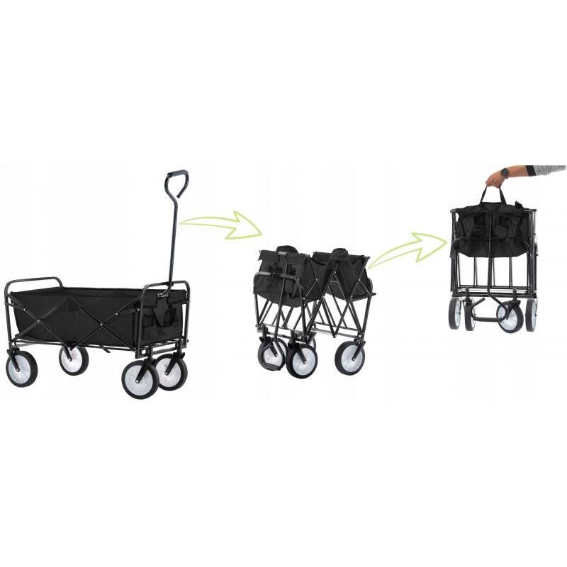 Carucior de gradina, pliabil, Chomik, negru, max 70 kg, 116x54x90 cm ...