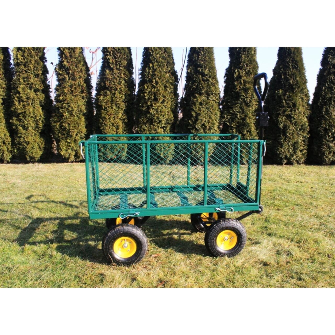 Carucior de gradina, transport, Chomik, verde, max 450 kg, 102x52x72 cm ...