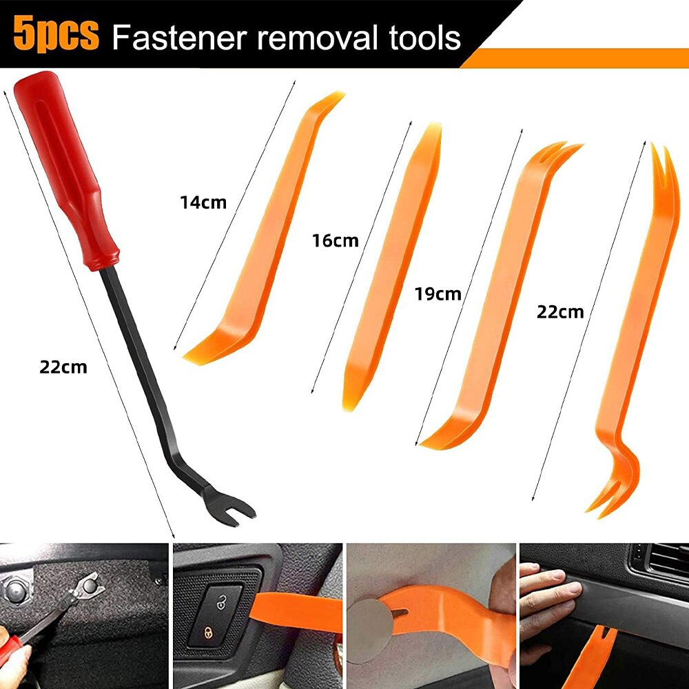 Set 415 piese cleme de fixare, Yefound®, clipsuri auto cu instrument de ...