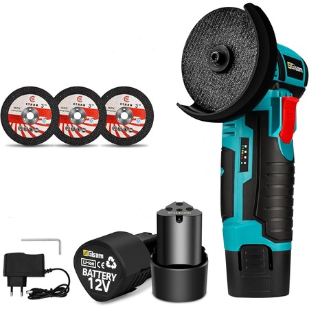 Mini polizor flex unghiular portabil 7STAR ® 2 acumulatori 12V, 750W ...