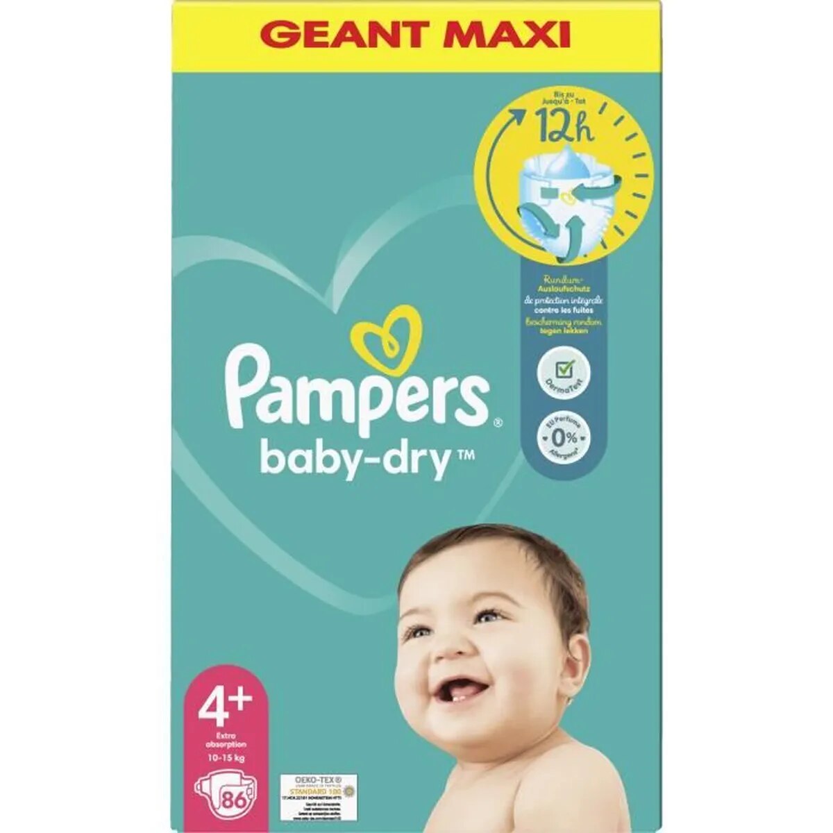 Scutece Pampers Baby Dry Maxi Marimea 4+, 10-15 kg, 86 bucati - eMAG.ro