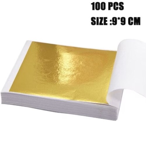 Set foite imitatie de aur pentru decorat, 100 buc - eMAG.ro