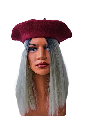 Basca dama French, de tip bereta, Bordo, Diametrul 26 cm - eMAG.ro