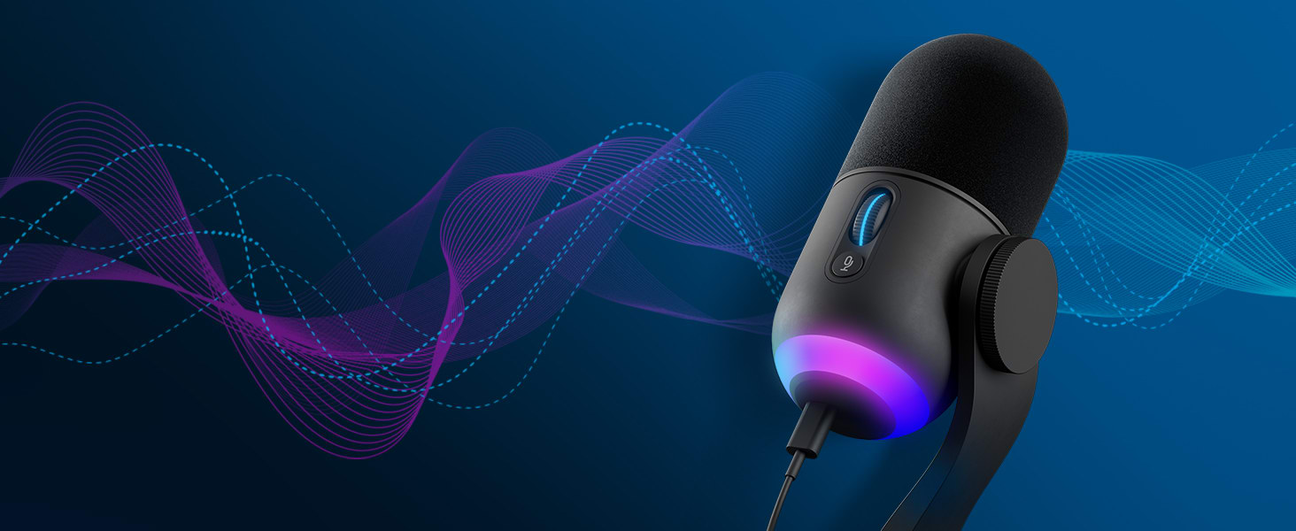 Microfon Gaming Logitech Yeti GX Dynamic RGB, LIGHTSYNC - Negru - eMAG.ro