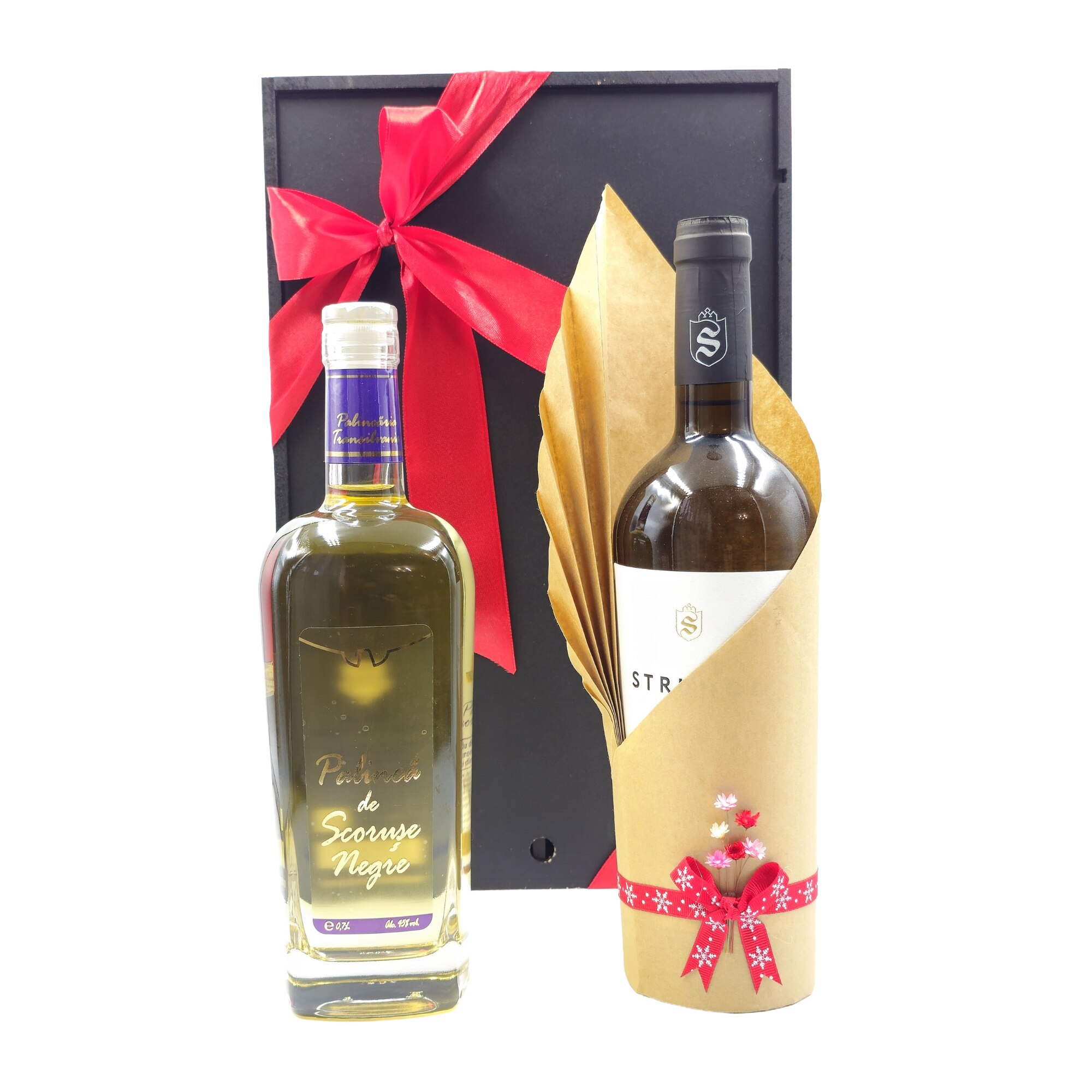 Set Premium Vin alb Chardonnay 0, 75l si Palinca Scoruse Negre 0, 7l ...