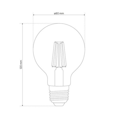 Bec decorativ cu filament Led Dari, 7W, E27, 3000K, 806lm, 230V, Clear ...
