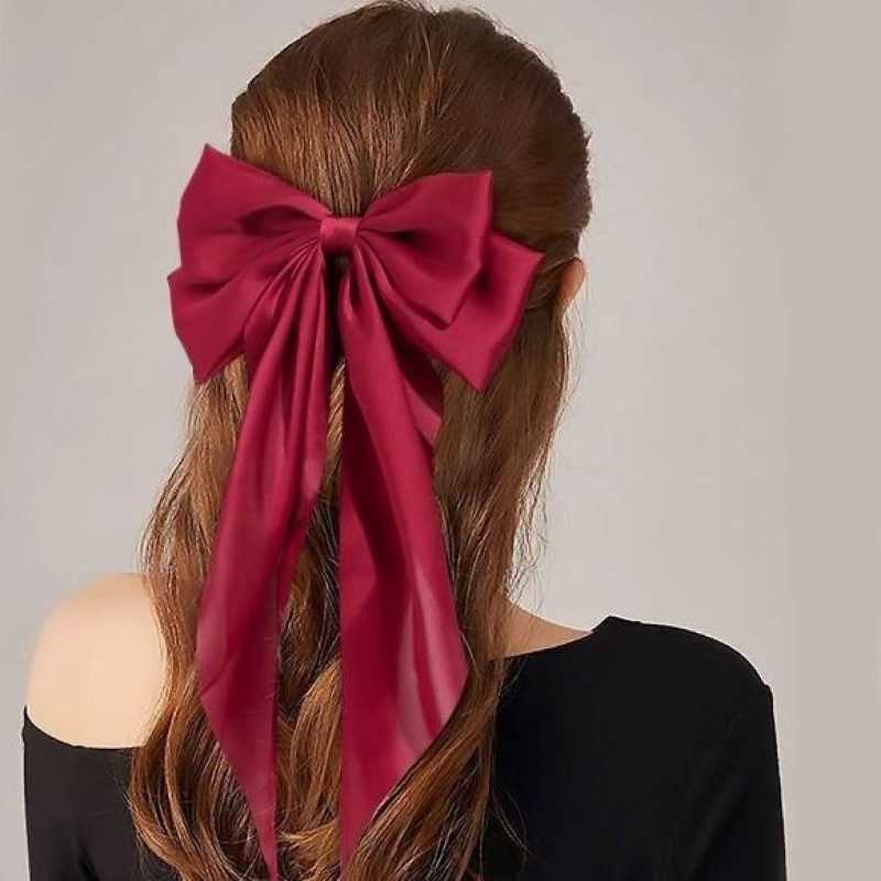 Agrafa de par, Satin/Metal, Burgundy - eMAG.ro