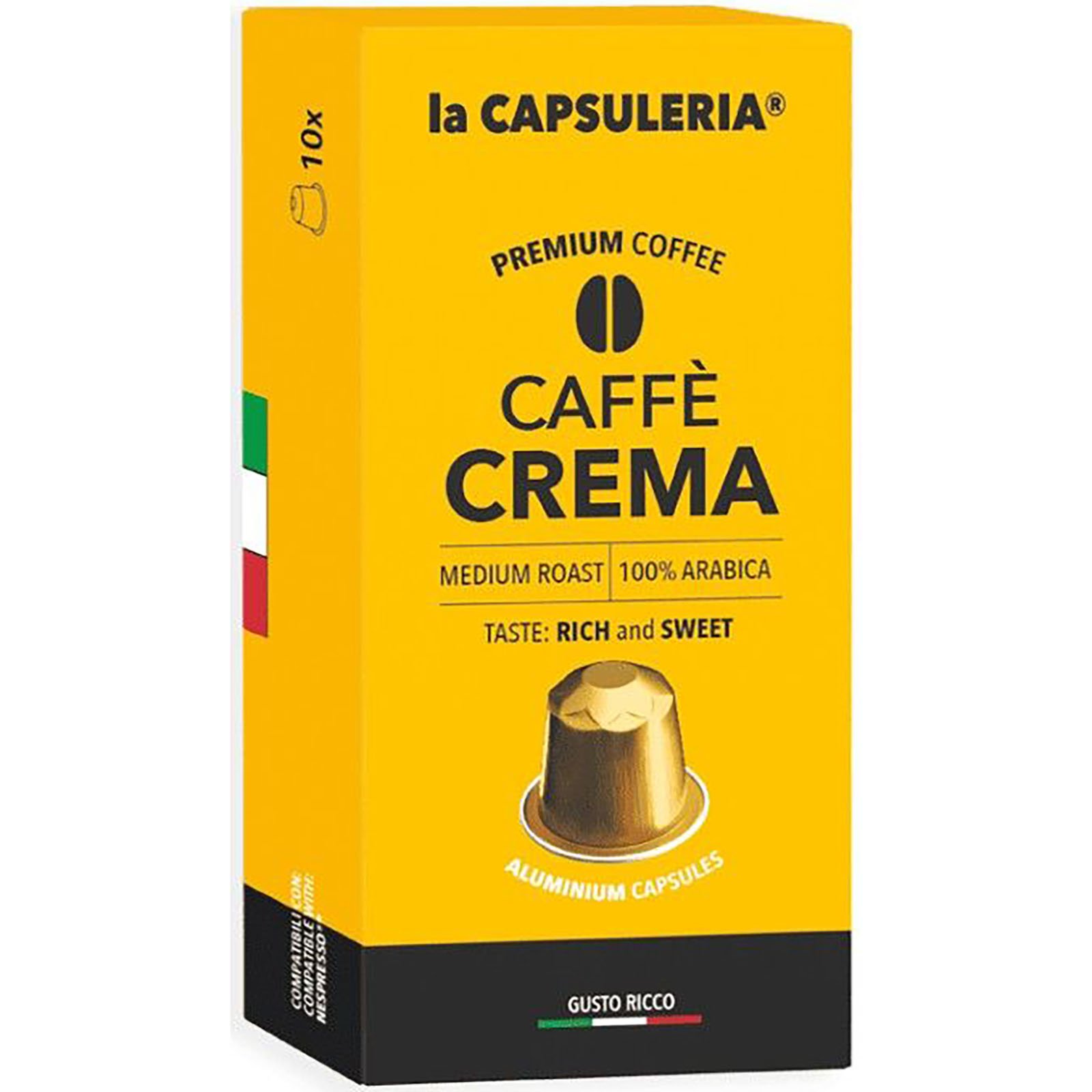 Crema Coffee, 100% Arabica 10 Nespresso съвместими алуминиеви капсули ...