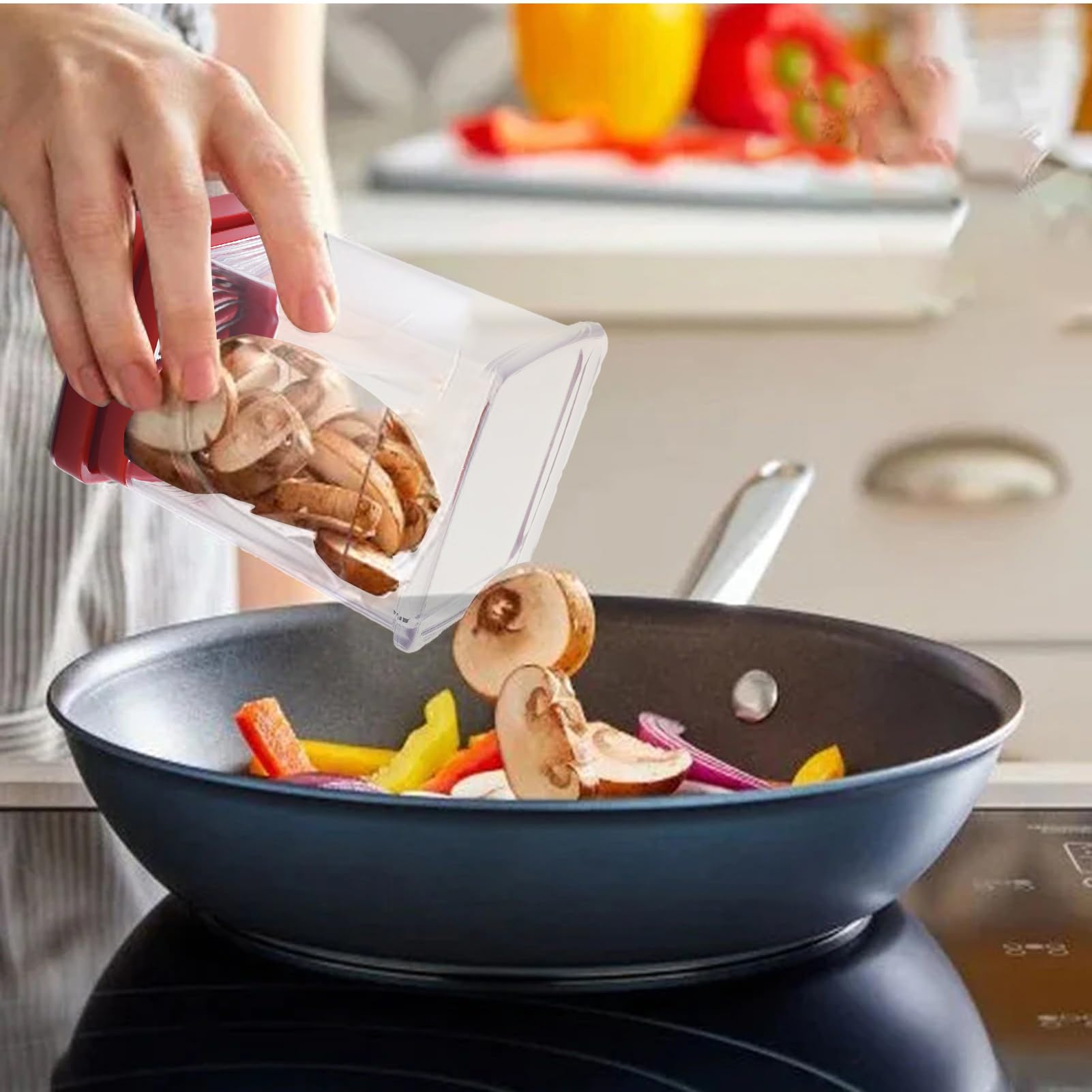 Feliator pentru fructe si legume, Inox, Alb/Rosu - eMAG.ro